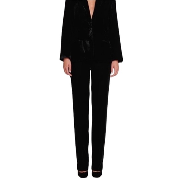 STAUD | Pants & Jumpsuits | Staudnwt Black Velvet Tosca Straight Leg ...
